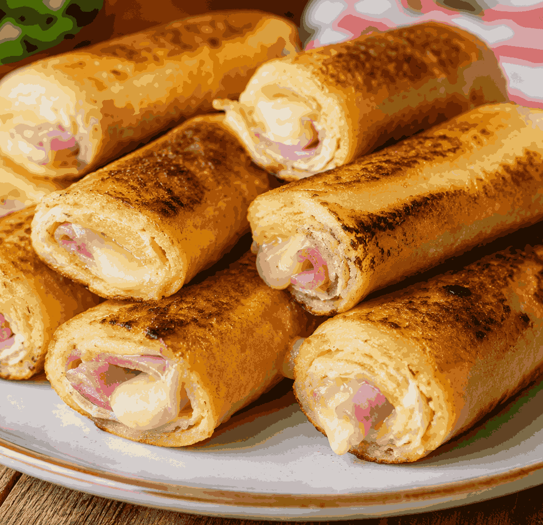 Rouleaux de Pain de Mie au Jambon et au Fromage : la recette dorée ...