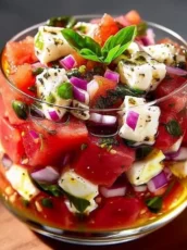 Verrines Pastèque, Feta & Citron Vert : Fraîcheur estivale assurée